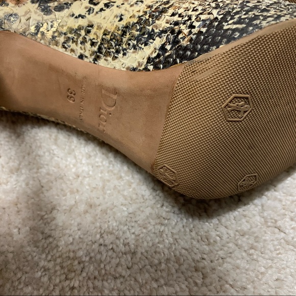 Dior | Shoes | Christian Dior Snakeskin Gold Pumps | Poshmark